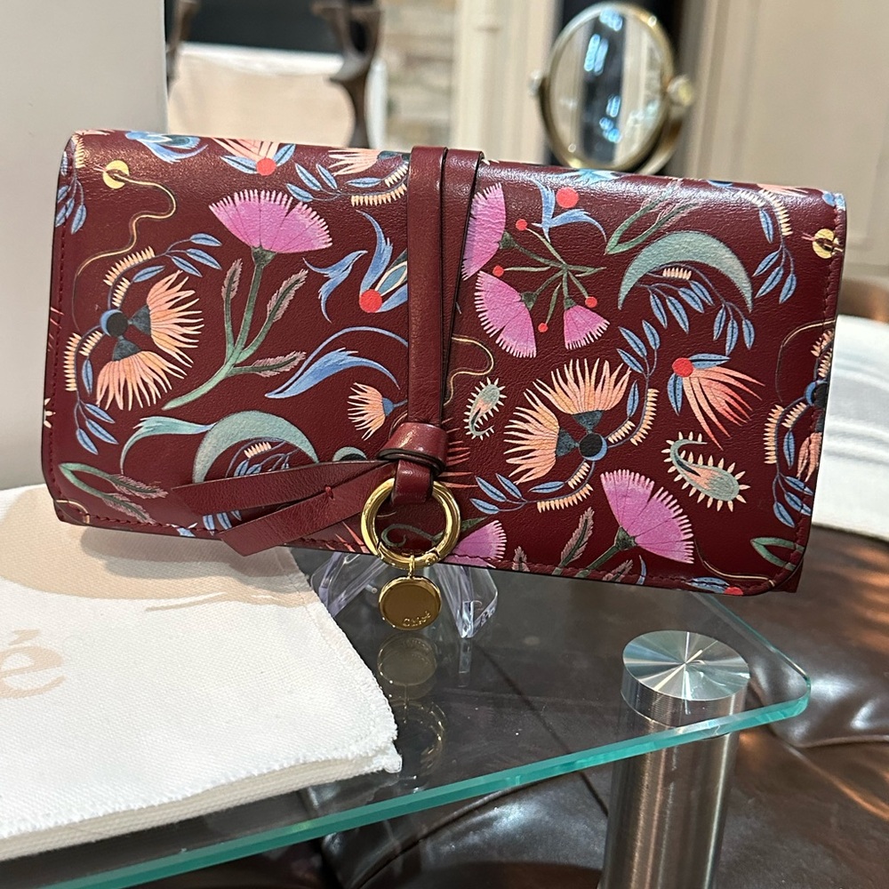 Authentic Rare Chloe Alphabet Leather Floral Long Wal… - Gem